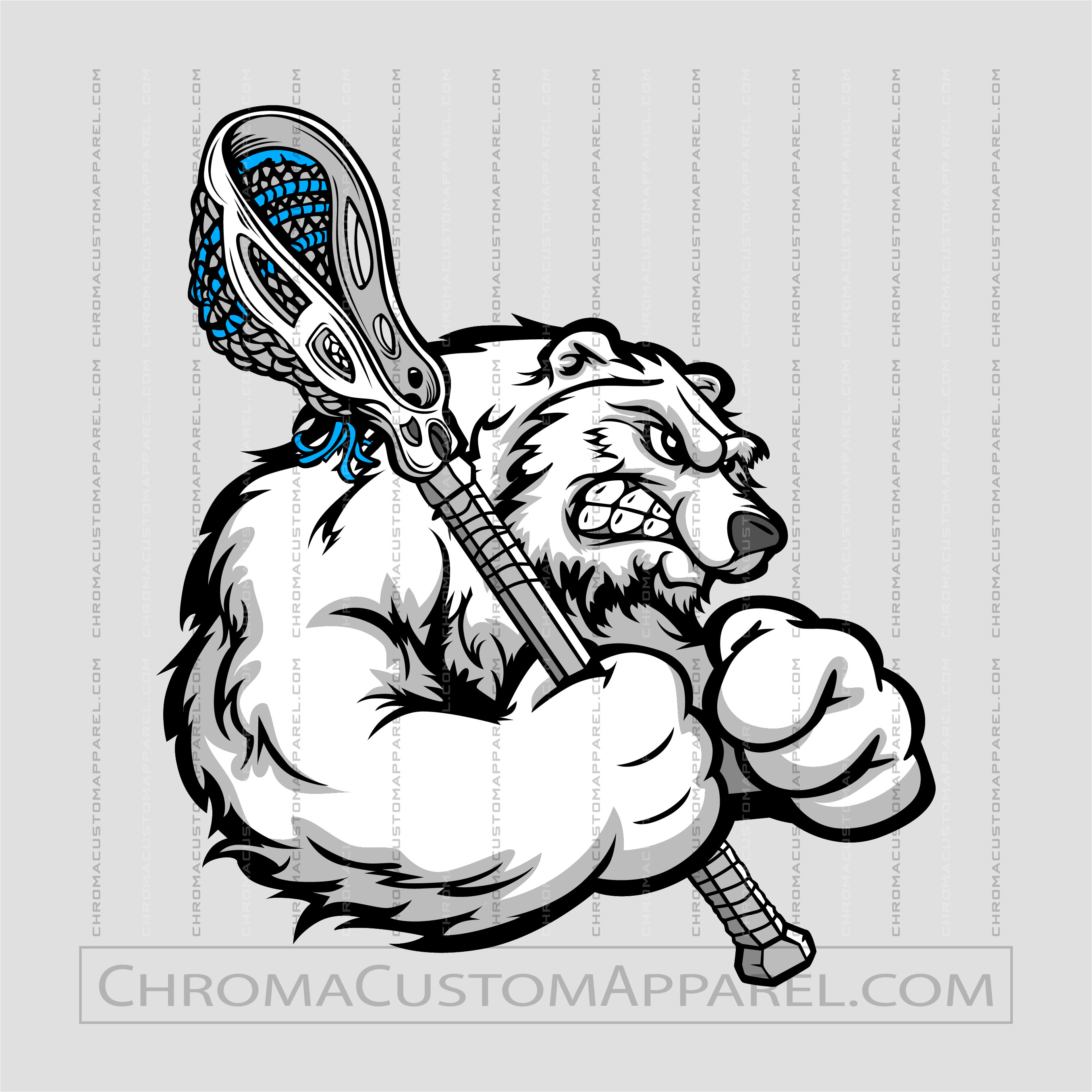 Polar Bear Lacrosse Stick Clipart | Clip Art | AI JPG EPS PNG SVG